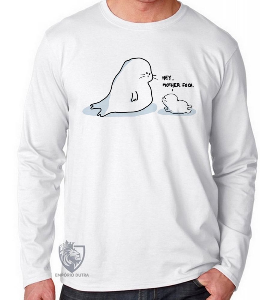 Emporio Dutra - Camiseta Manga Longa Hey Mother Foca
